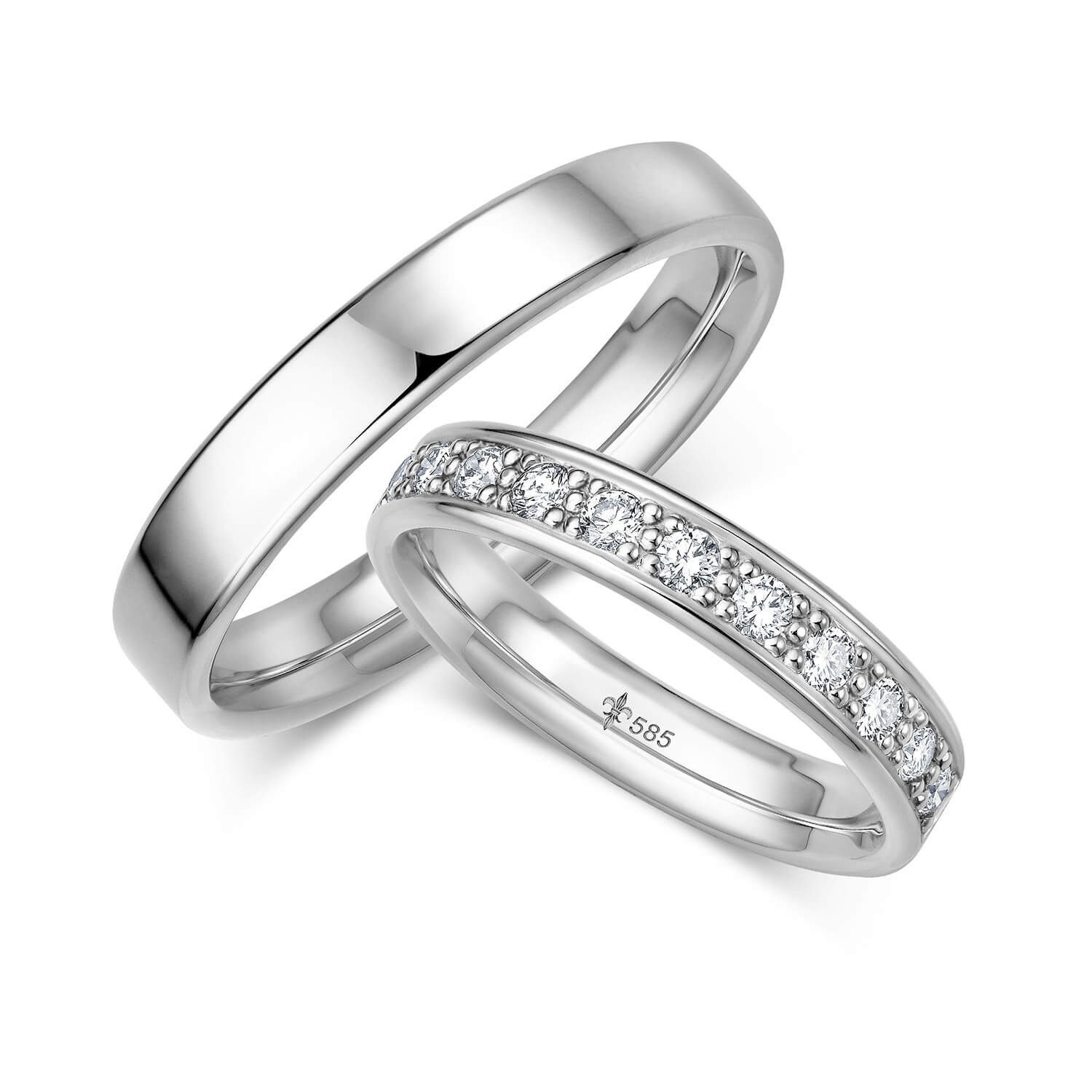 Trauringe Weißgold 585 (0,45 ct w/if) kaufen | Trauringschmiede