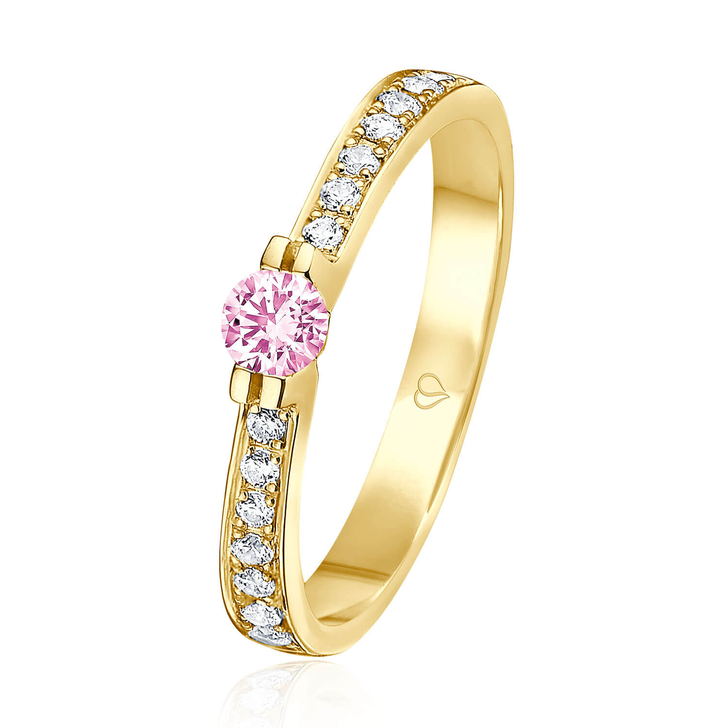 Verlobungsring Gelbgold 585 (0,25 ct w/si + Turmalin) kaufen ...